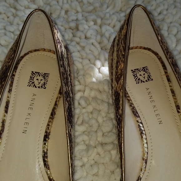 Anne Klein | Shoes | Anne Klein Snake Print Opened Toe Flats | Poshmark
